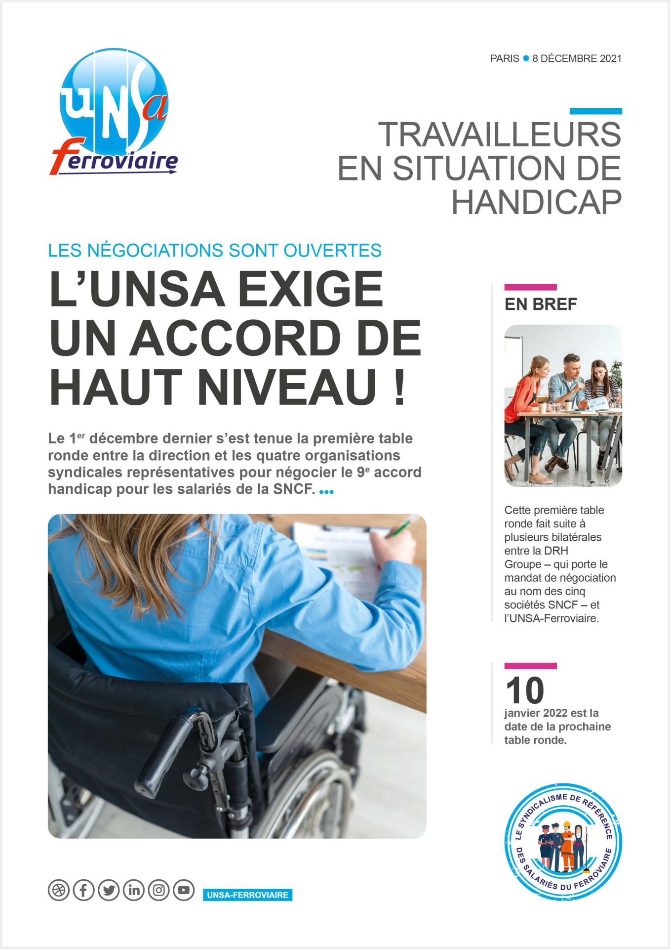 Travailleurs en situation de handicap - UNSA-Ferroviaire